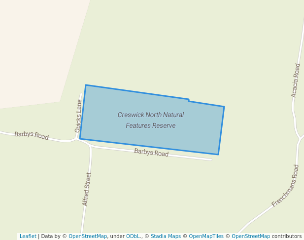 Creswick North Natural Features Reserve in Creswick | Map and Routes