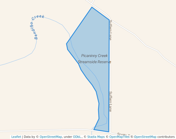 Picaninny Creek Streamside Reserve in Elmore | Map and Routes