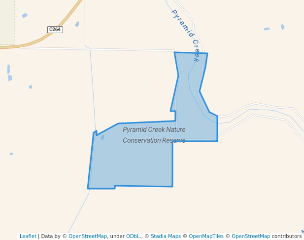 Pyramid Creek Nature Conservation Reserve in Kerang | Map and Routes