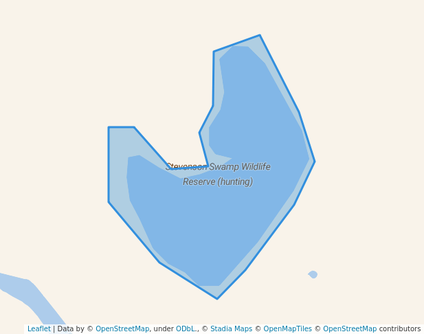 Stevenson Swamp Wildlife Reserve (hunting) in Lake Charm | Map and Routes