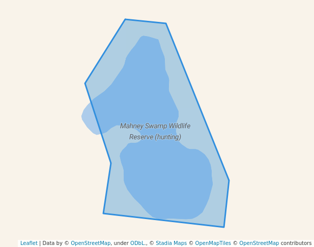 Mahney Swamp Wildlife Reserve (hunting) in Charam | Map and Routes