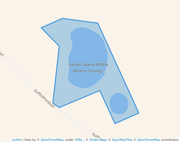 Gashes Swamp Wildlife Reserve (hunting) in Mitre | Map and Routes