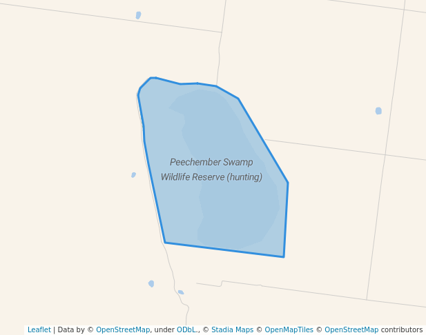 Peechember Swamp Wildlife Reserve (hunting) in Nhill | Map and Routes