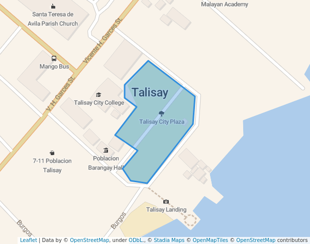 Talisay City Plaza in Talisay | Map and Routes
