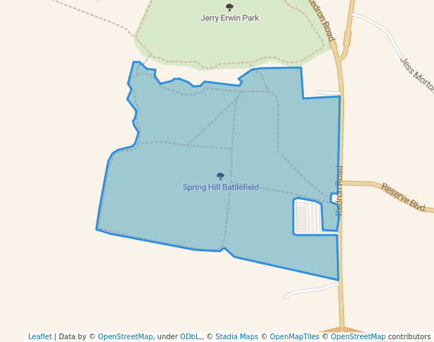 Spring Hill Battlefield in Spring Hill | Map and Routes