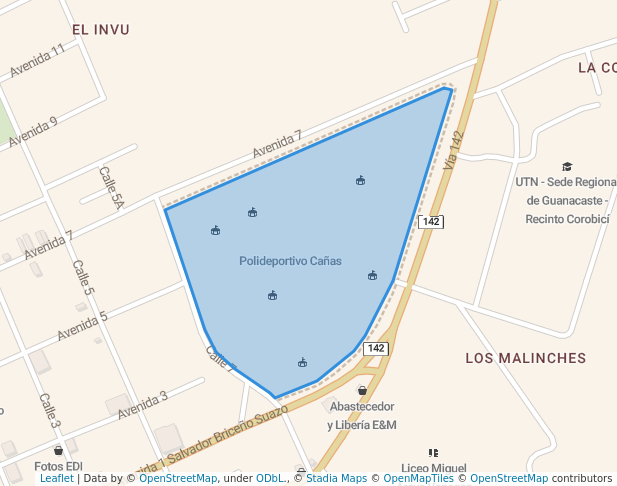 Parque Polideportivo de Cañas in Canas | Map and Routes