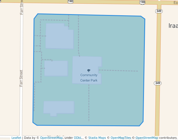 Community Center Park in Iraan | Map and Routes