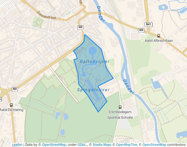 Stadspark in Aalst | Map and Routes