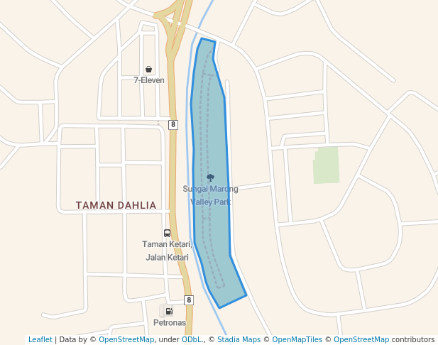 Sungai Marong Valley Park in Bentong | Map and Routes