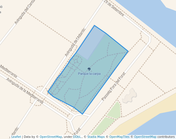 Parque la carpa in Vinaròs | Map and Routes