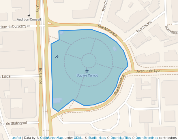 Square Carnot in Le Cannet | Map and Routes