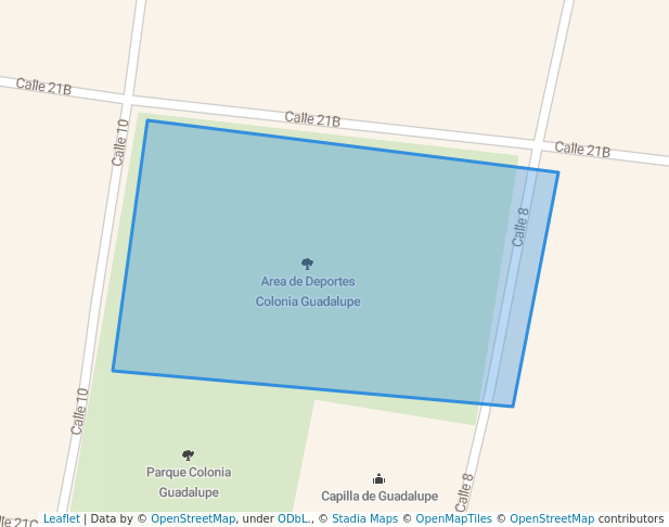 Area de Deportes Colonia Guadalupe in Cholul | Map and Routes