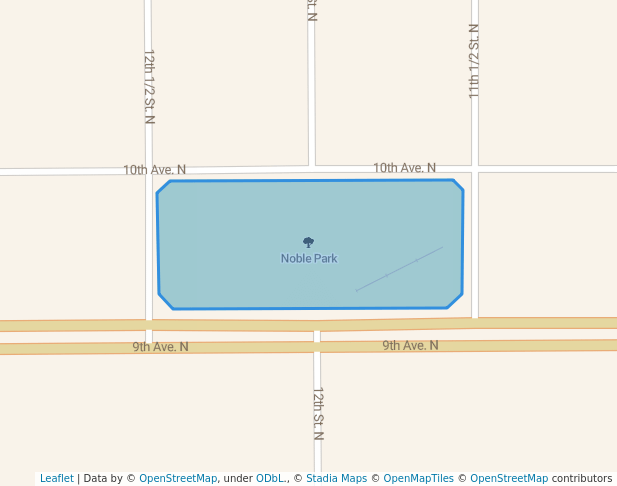 Noble Park in Texas City | Map and Routes