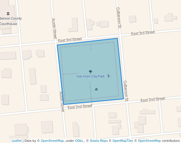 Van Horn City Park in Van Horn | Map and Routes