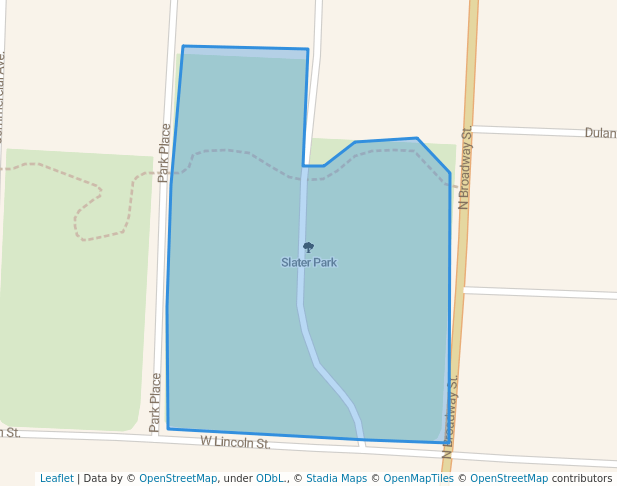 Slater Park in Slater | Map and Routes
