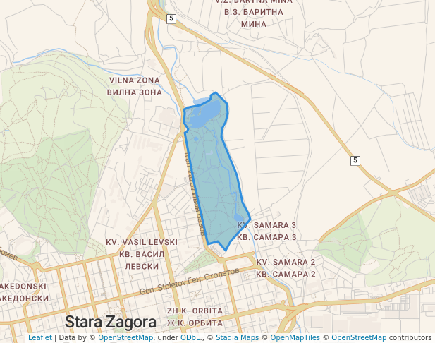 Zagorka Park in Stara Zagora | Map and Routes