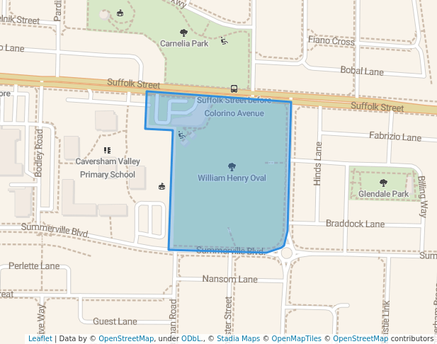 William Henry Oval in Caversham | Map and Routes