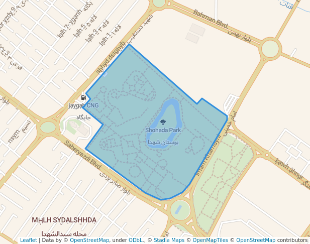 Shohada Park in Yazd | Map and Routes