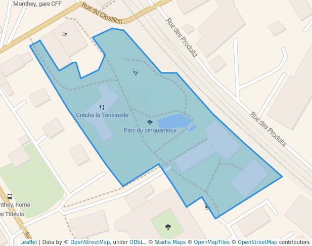 Parc du cinquantoux in Monthey | Map and Routes