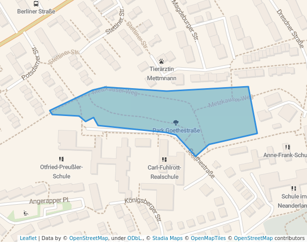 Park Goethestraße in Mettmann | Map and Routes