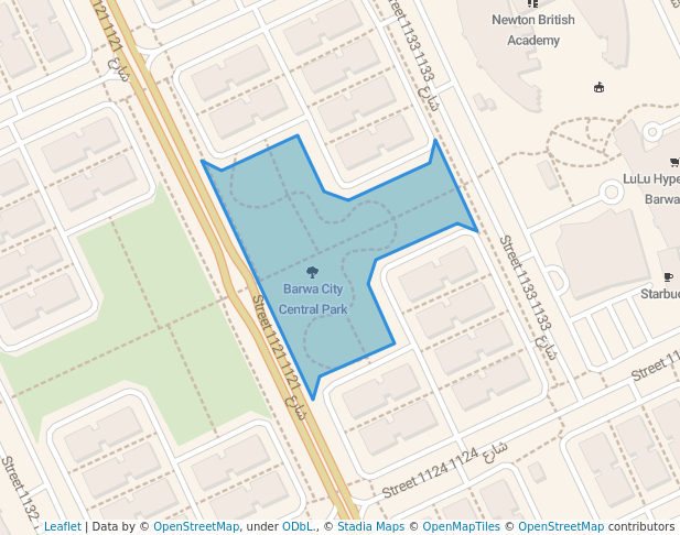 Barwa City Central Park in Doha | Map and Routes