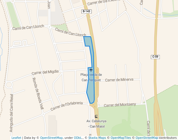 Plaza verde de Can Periquet in Palau-solità i Plegamans | Map and Routes