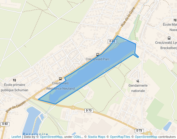 Parc de la Bisten in Creutzwald | Map and Routes