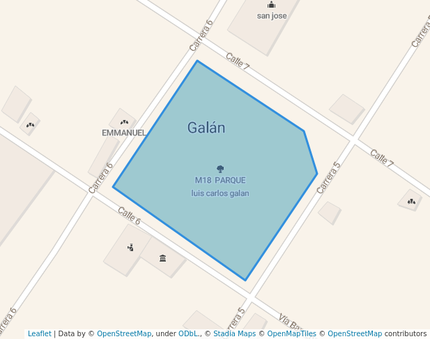 M18 PARQUE luis carlos galan in Galán | Map and Routes