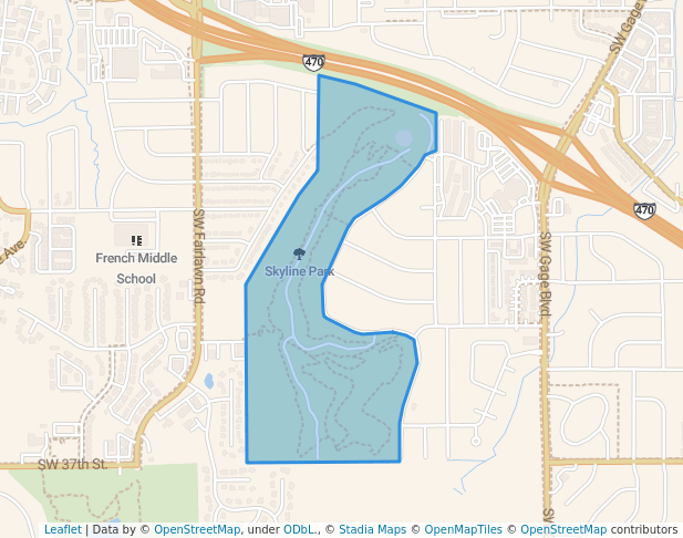 Skyline Park in Topeka | Map and Routes