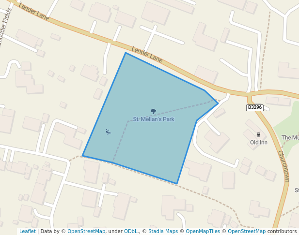 St. Mellan's Park in Mullion | Map and Routes