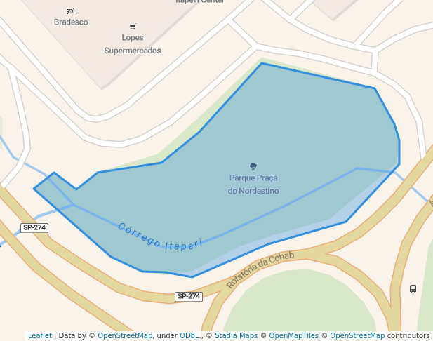Parque Praça do Nordestino in Itapevi | Map and Routes