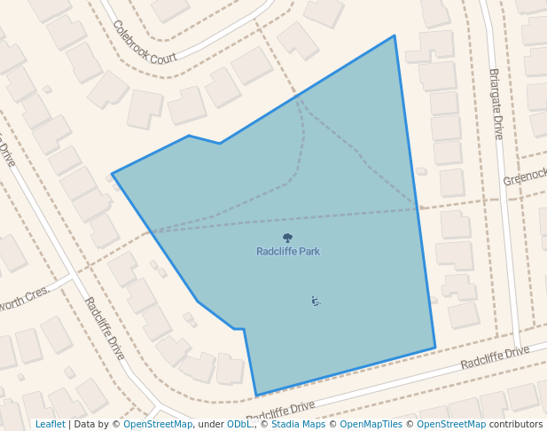 Radcliffe Park in Kitchener | Map and Routes