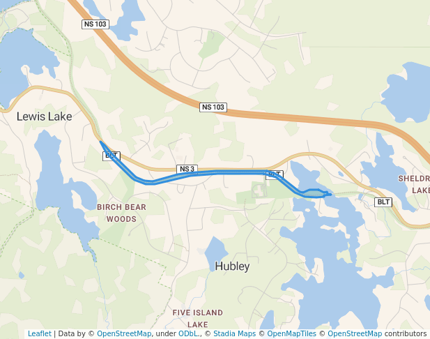 Beechville Lakeside Timberlea Trail Park in Hubley | Map and Routes