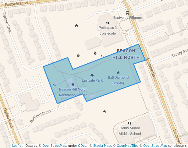 Eastvale Park in Ottawa | Map and Routes