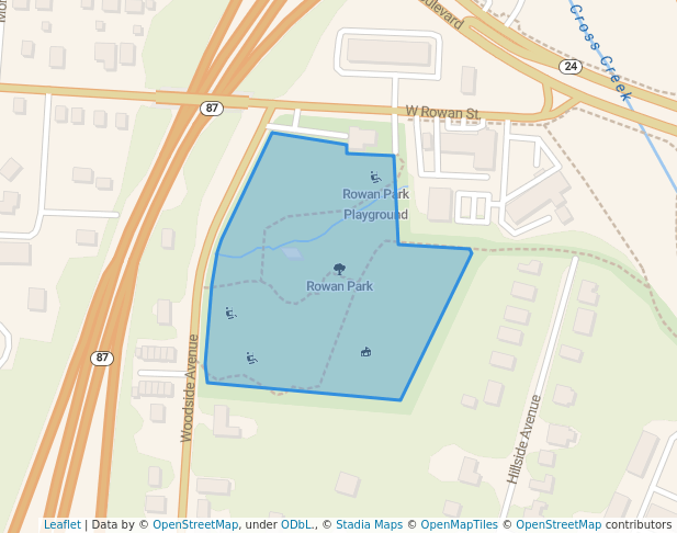 Rowan Park in Fayetteville | Map and Routes