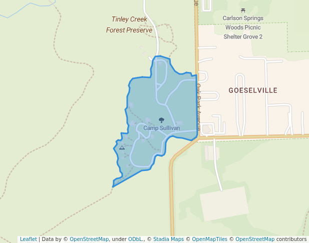 Camp Sullivan in Oak Forest | Map and Routes