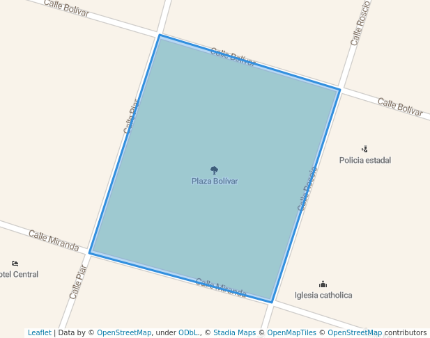 Plaza Bolívar in Tumeremo | Map and Routes