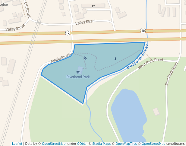 Riverbend Park in Hawley | Map and Routes