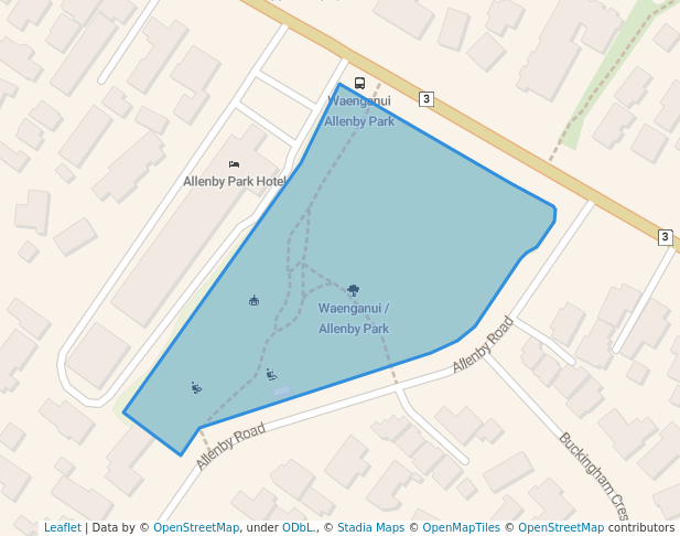 Allenby Park in Auckland | Map and Routes