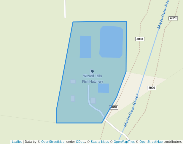 Wizard Falls Fish Hatchery in Camp Sherman | Map and Routes