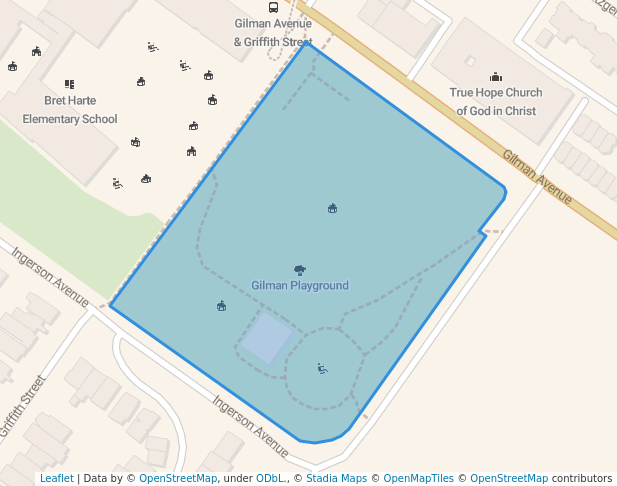 Gilman Playground in San Francisco | Map and Routes