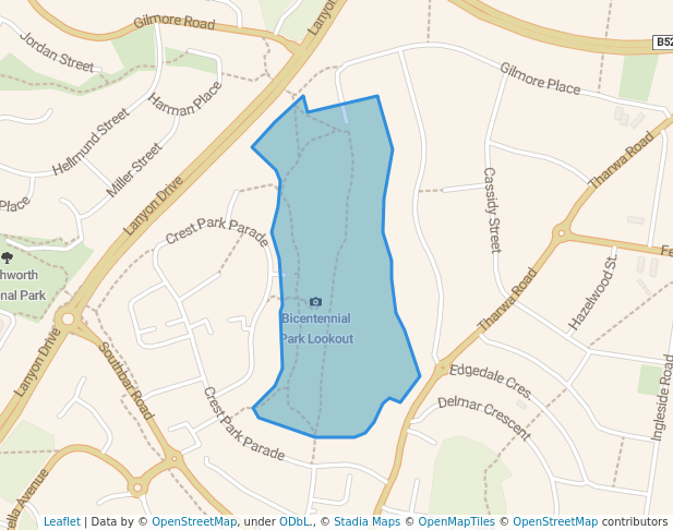 Bicentennial Park in Queanbeyan West | Map and Routes