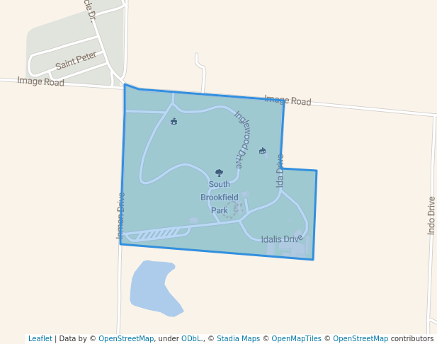 South Brookfield Park in Brookfield | Map and Routes