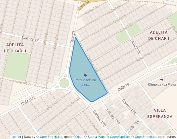 Parque Adela de Char in Barranquilla | Map and Routes