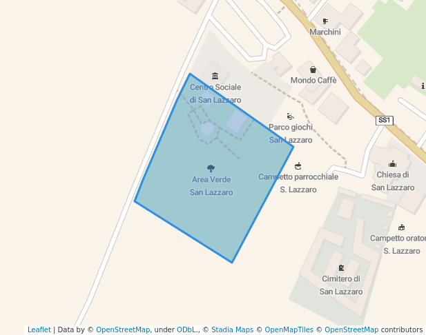 Area Verde San Lazzaro in Borghetto-melara | Map and Routes