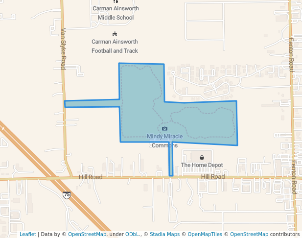 Hill Road Mixed-Use Sports Recreational Complex in Flint | Map and Routes