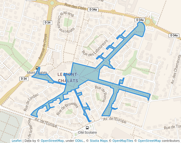 Mail du Mont-Chalâts in Chelles | Map and Routes