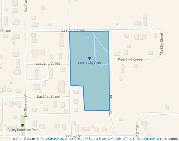Casey City Park in Casey | Map and Routes