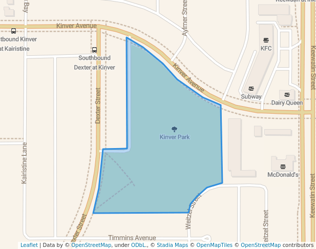 Kinver Park in Winnipeg | Map and Routes