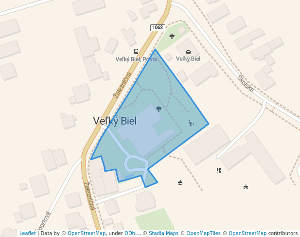 Obecný park in Veľký Biel | Map and Routes